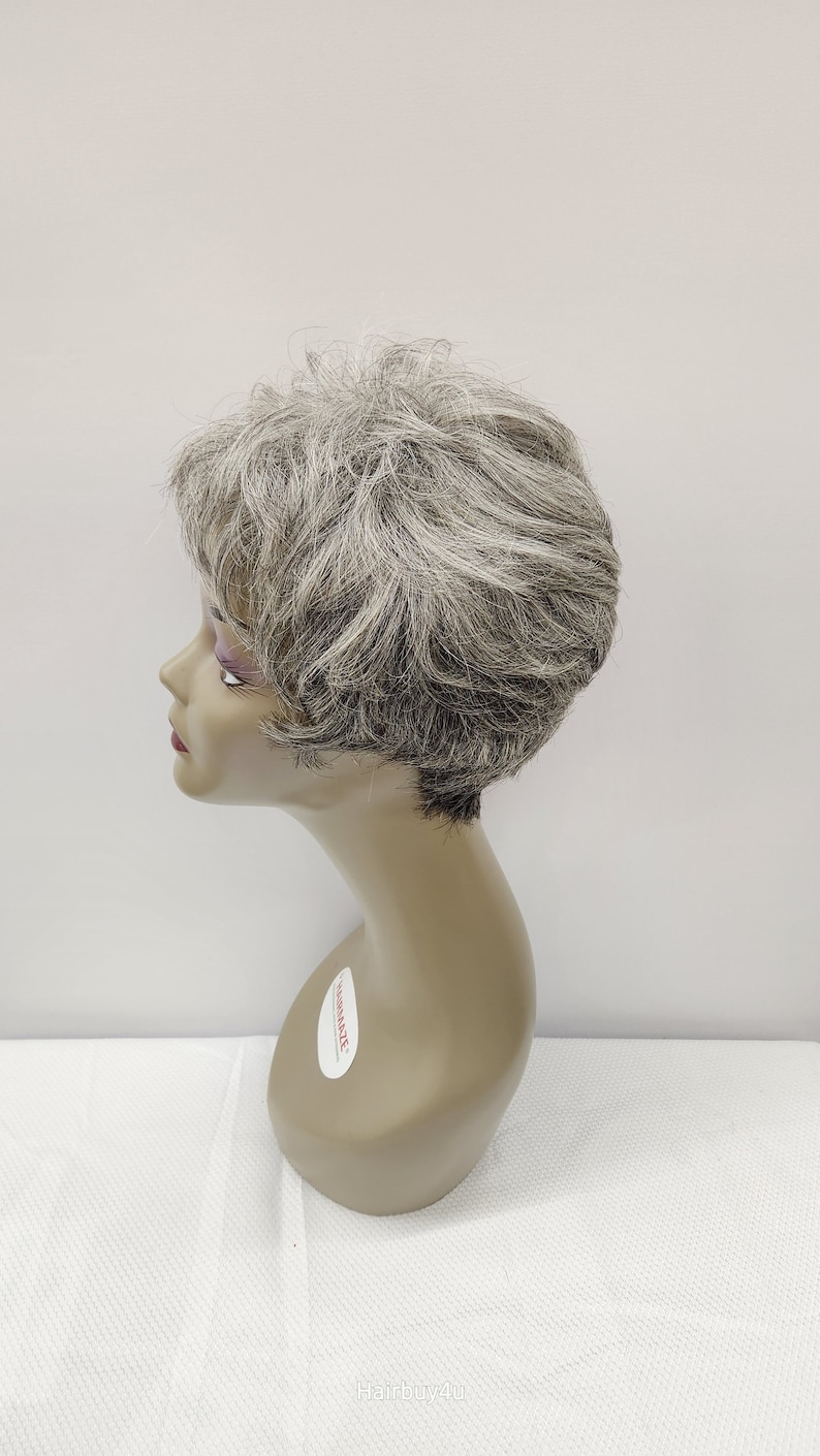 Pixie Short Cut Human Hair Wig Gray (H20725) - Etsy
