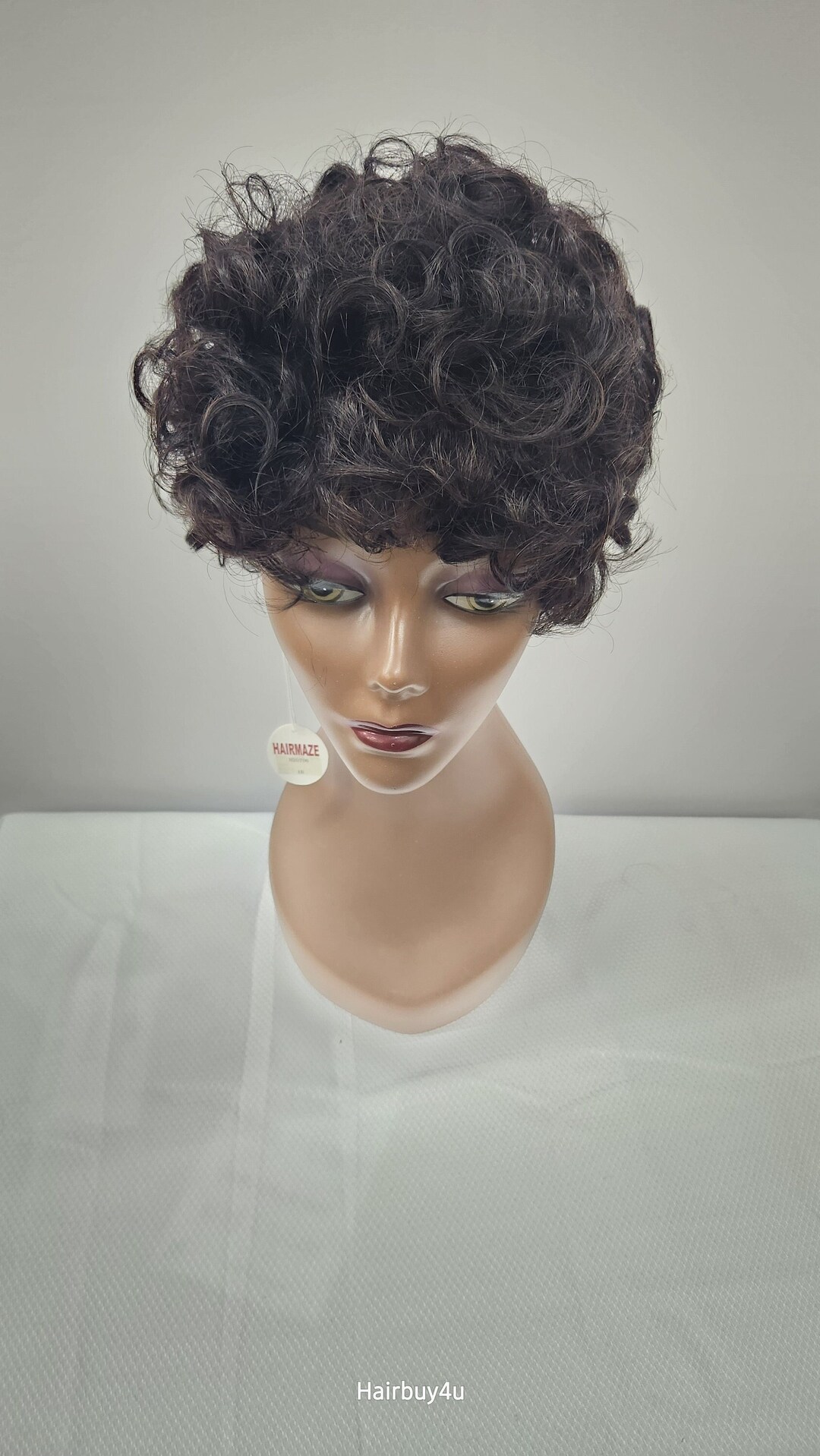 Short Curly Pixie Human Hair Wig, Jet Black(h20706) - Etsy