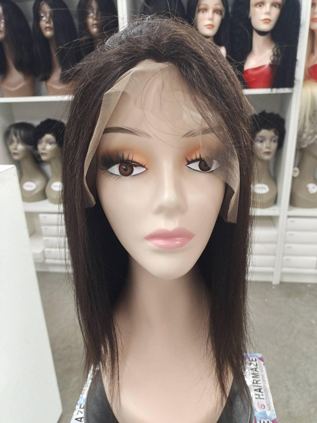 Full Lace Wig 100% Handmade, Brown Lace， Virgin Brazilian Hair Natural ...
