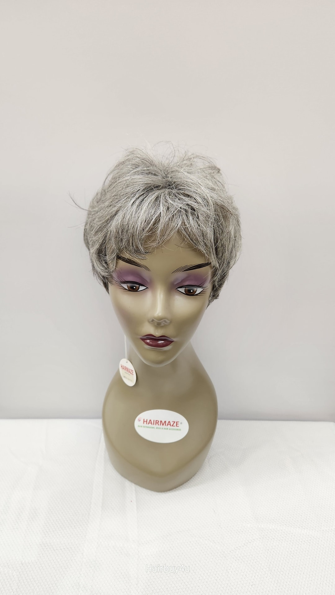 Pixie Short Cut Human Hair Wig Gray H20725 - Etsy