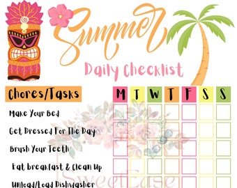 Summer Daily Checklist Printable - Etsy