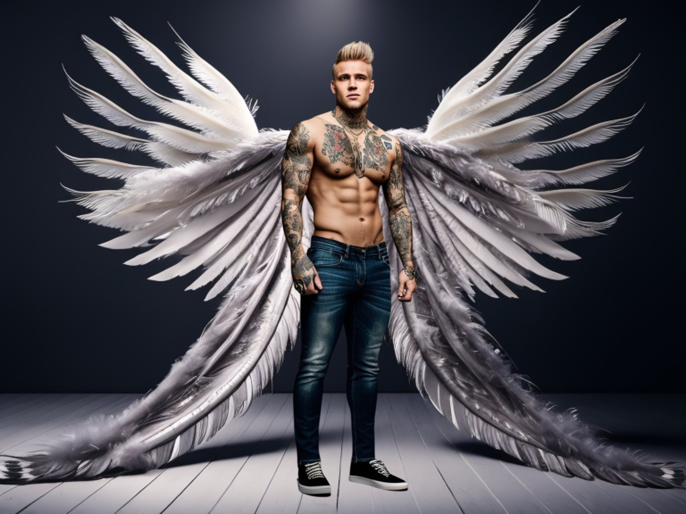 Dark Angel Wings Backdrop Masculine Background Urban Digital Backdrop ...