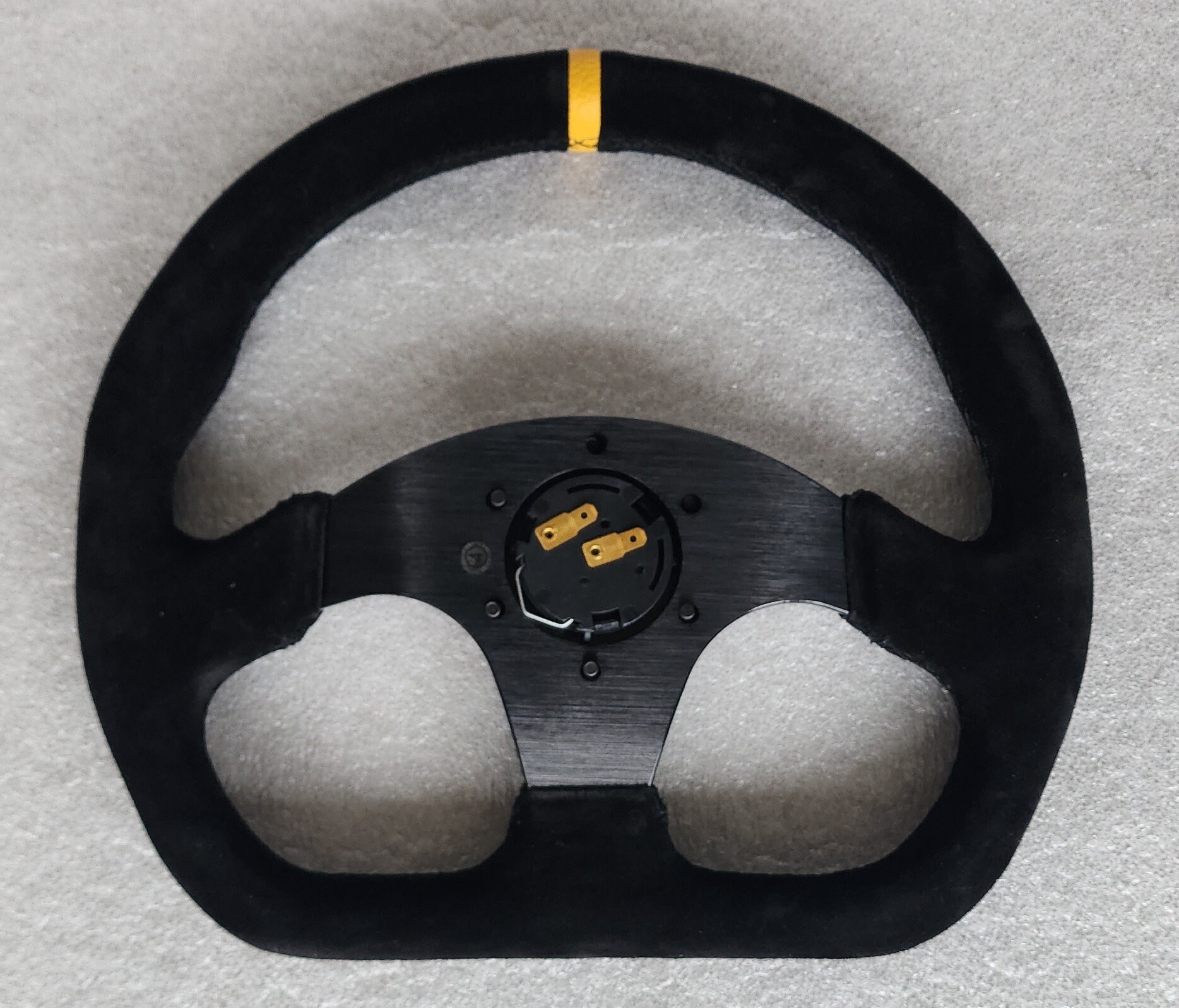 MOMO Y Suede Leather D-shape Street Sport Steering Wheel 320mm 12.5in ...