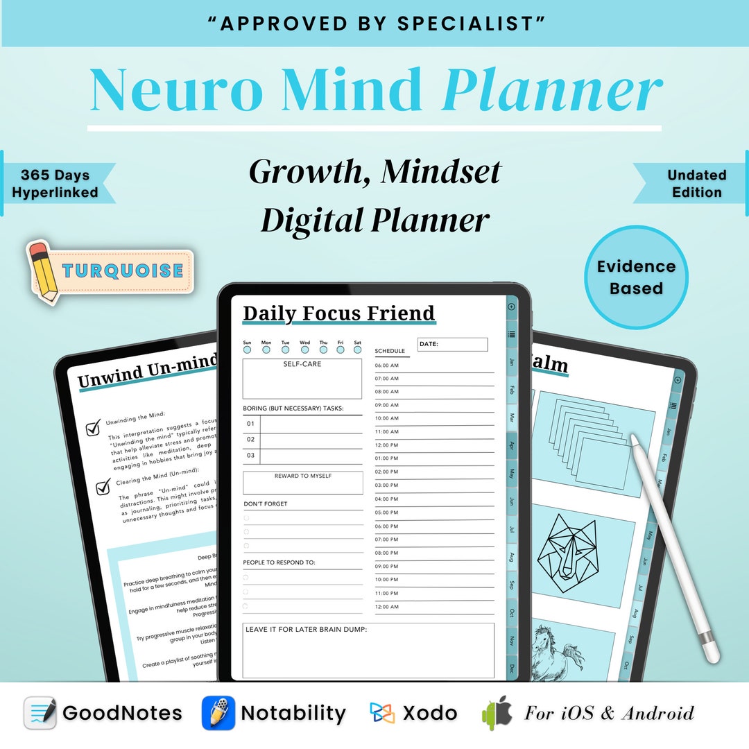 ADHD Digital Planner, Organize, Focus, and Thrive Daily, Weekly ...