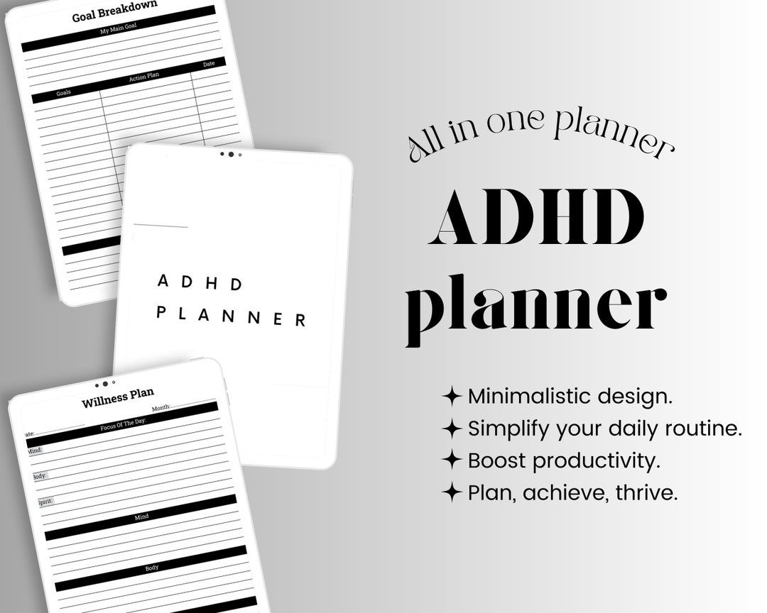Digital ADHD Planner Digital ADHD Planner Productivity Organizer ...