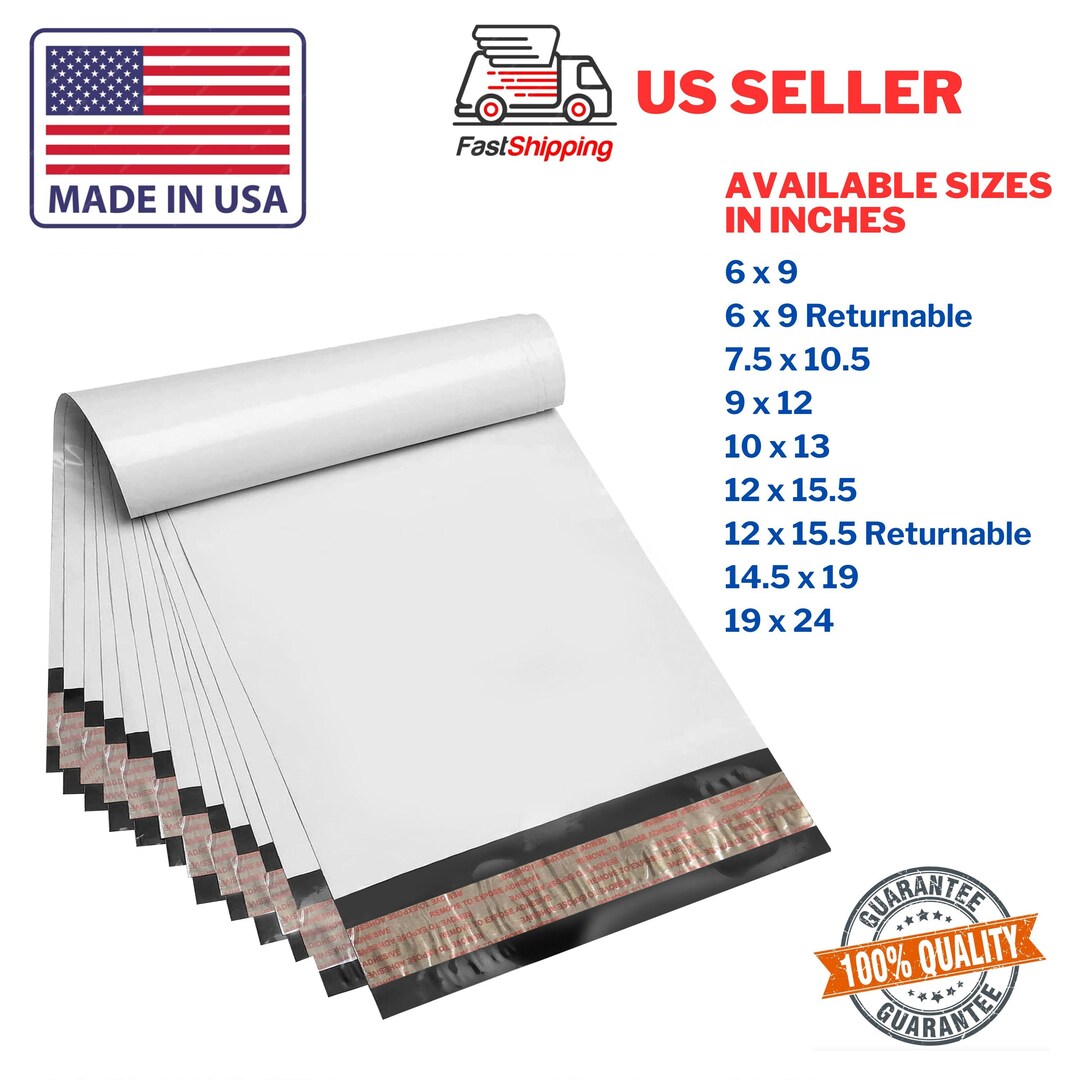 Poly Mailers White USA Made SUPER STRONG - in Many Sizes - Etsy