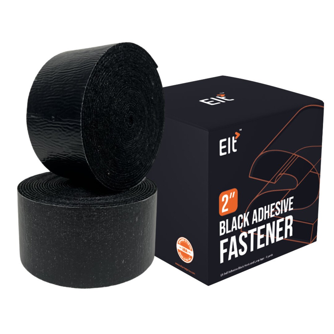 Eit 2 Inch Hook and Loop Strips With Adhesive | Heavy Duty Black Roll 2 Inch X 5 Yards Adhesive ...