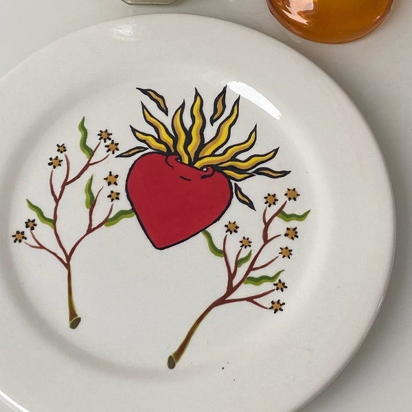 Sacred Heart Plate - Etsy