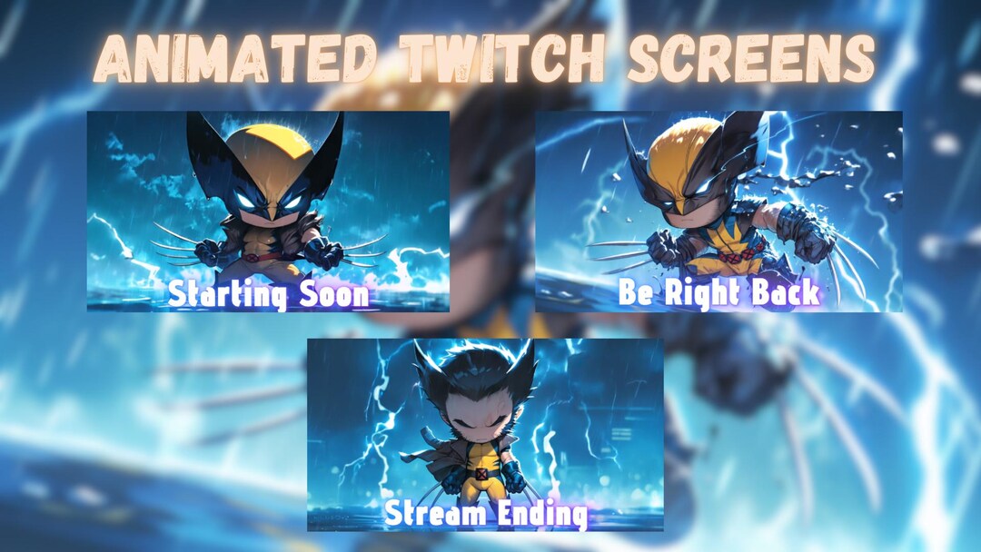Animated Wolverine Twitch Screens: Stream Package (MP4) - Etsy