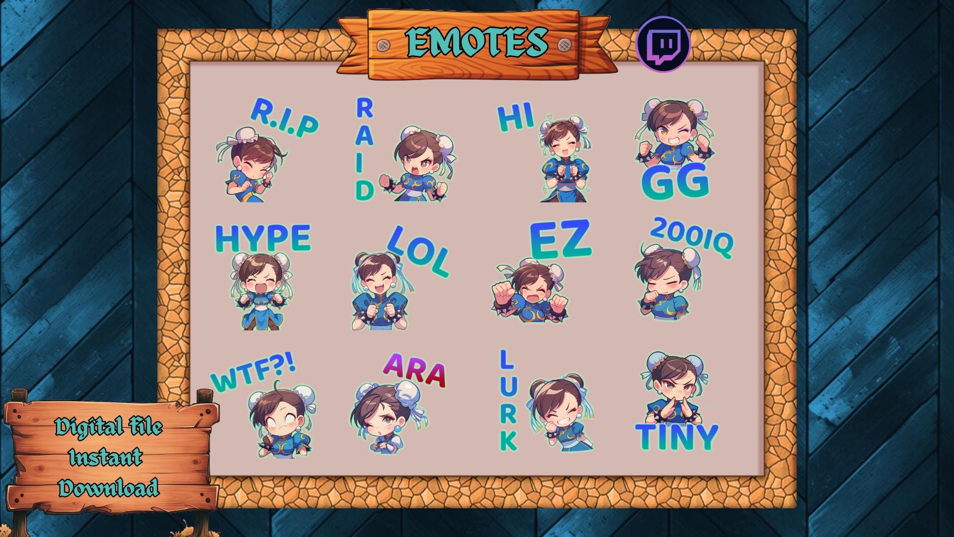 Chun-li Twitch Emotes: Street Fighter Emote Pack (12 Emotes) - Etsy