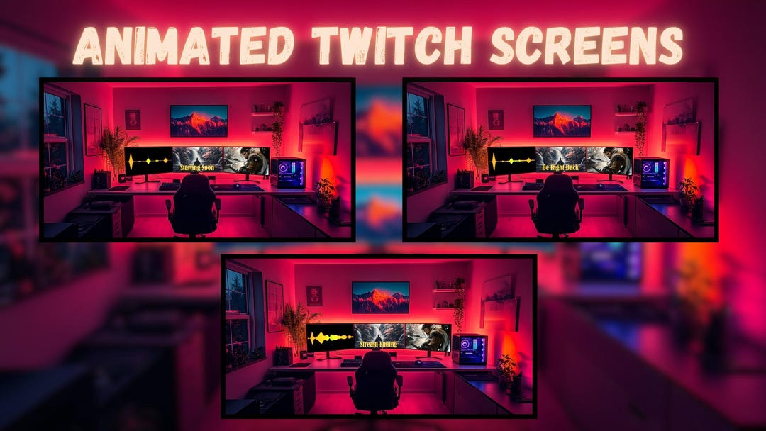 Animated Stream Screens: Starting Soon, BRB, Ending (MP4 Files) - Etsy