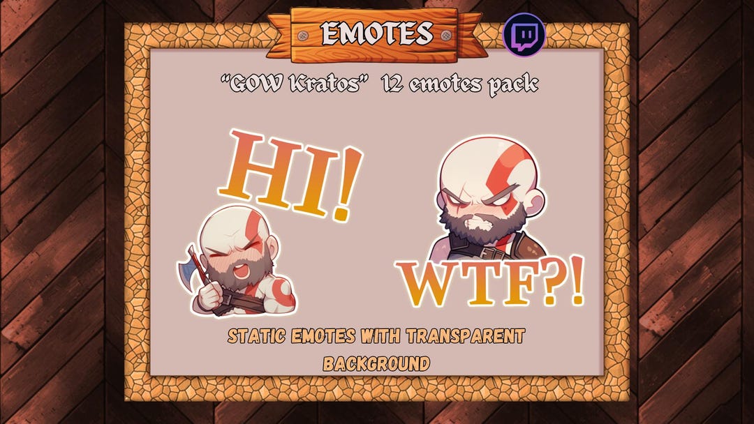 Kratos Twitch Emotes: GOW Emote Pack (12 PNG) - Etsy