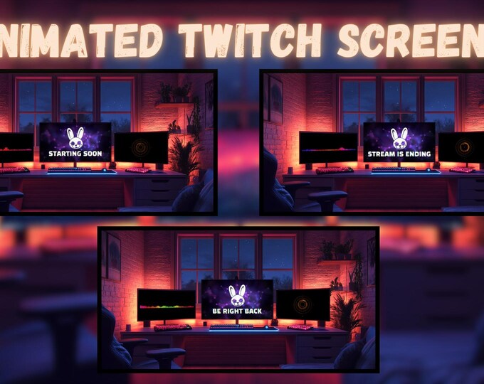 Animated Twitch Background Stream Screen Stream Starting Soon, BRB ...
