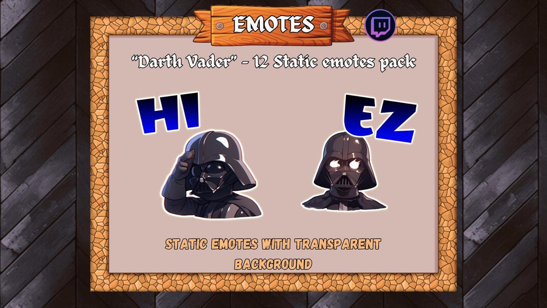 Darth Vader Emotes Pack | 12 Star Wars Twitch and Discord Emotes ...