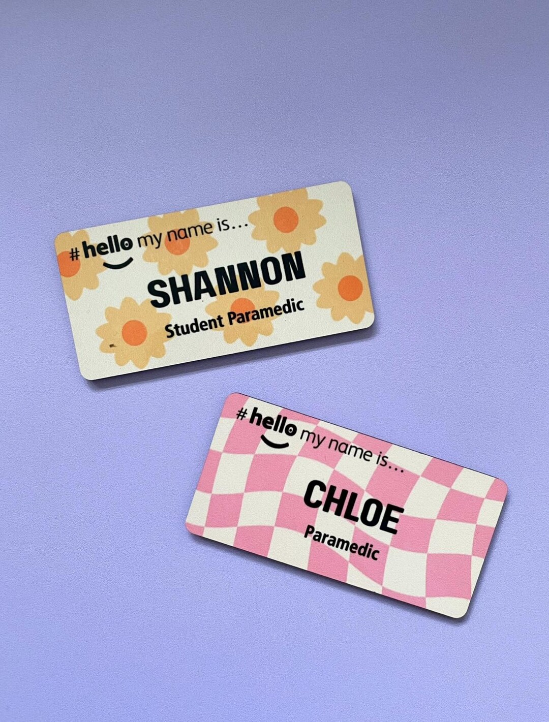 Hello My Name is Badge | Groovy Background Name Badge | NHS Name Badge ...