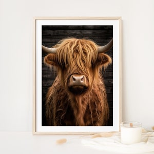 Highland Cow Colorful Art Print Rustic Farmhouse Wall Decor - Etsy