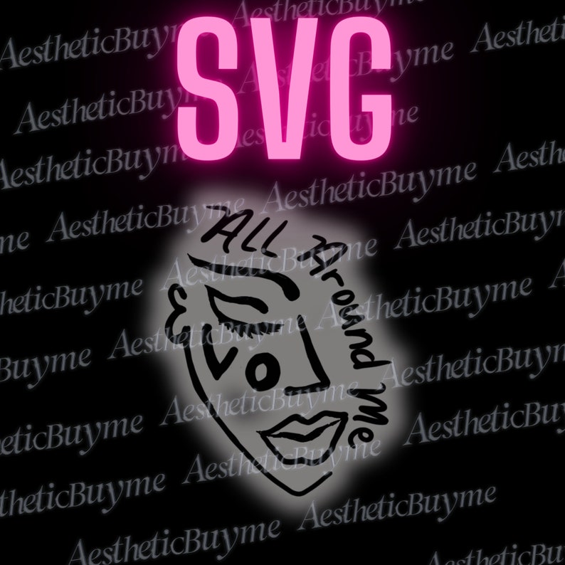 Love All Around Outline Face SVG/PNG TRANSPARENT Background • Easy ...