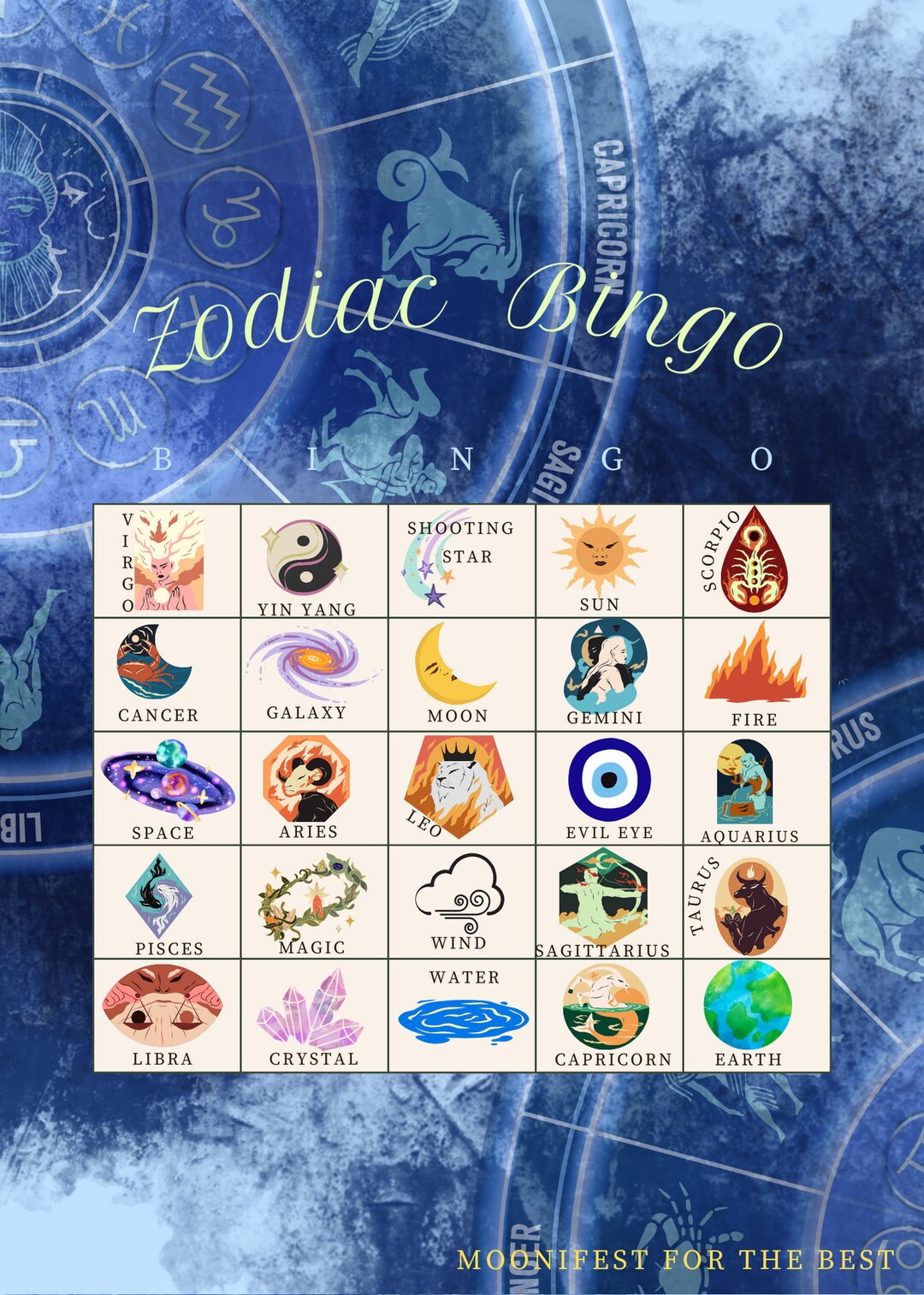 Zodiac Bingo - Printable - Kids Games - Instant Download - Birthday ...