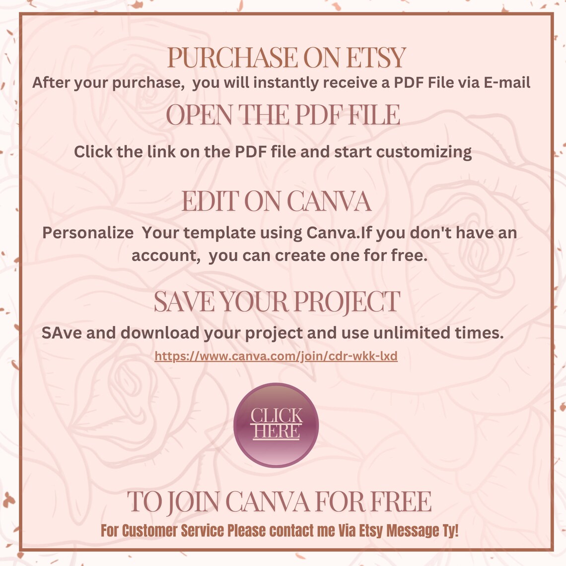 Rose Gold Order Form Template - Modern Printable Order Form - Rose Gold ...