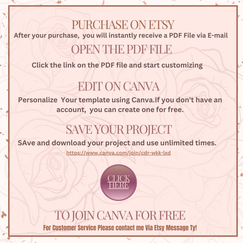 Rose Gold Order Form Template - Modern Printable Order Form - Rose Gold ...