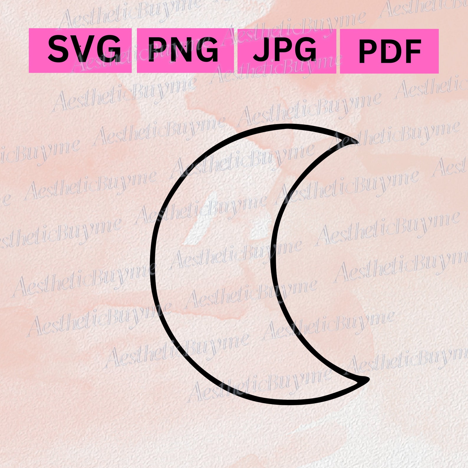Crescent Moon SVG/PNG TRANSPARENT Background • Easy Digital Download ...
