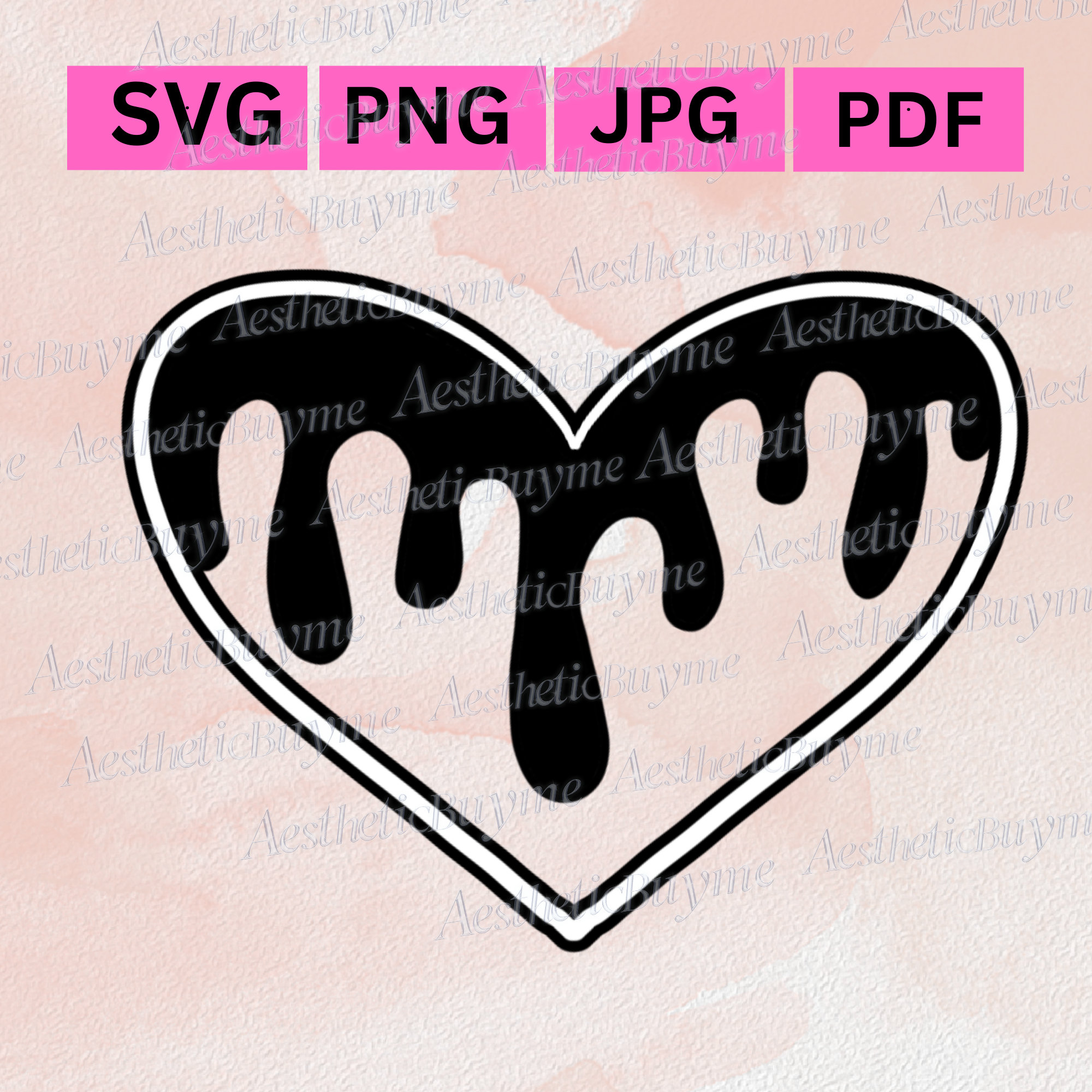 Melting Heart SVG/PNG TRANSPARENT Background • Easy Digital Download ...