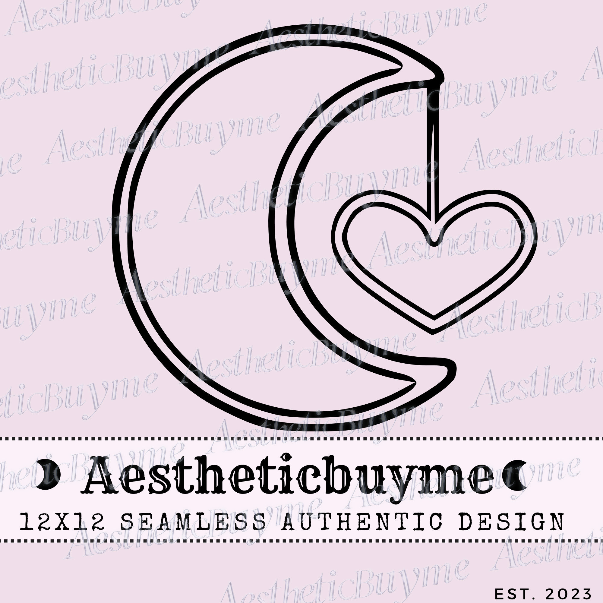 Crescent Moon & Heart SVG/PNG TRANSPARENT Background • Easy Digital ...