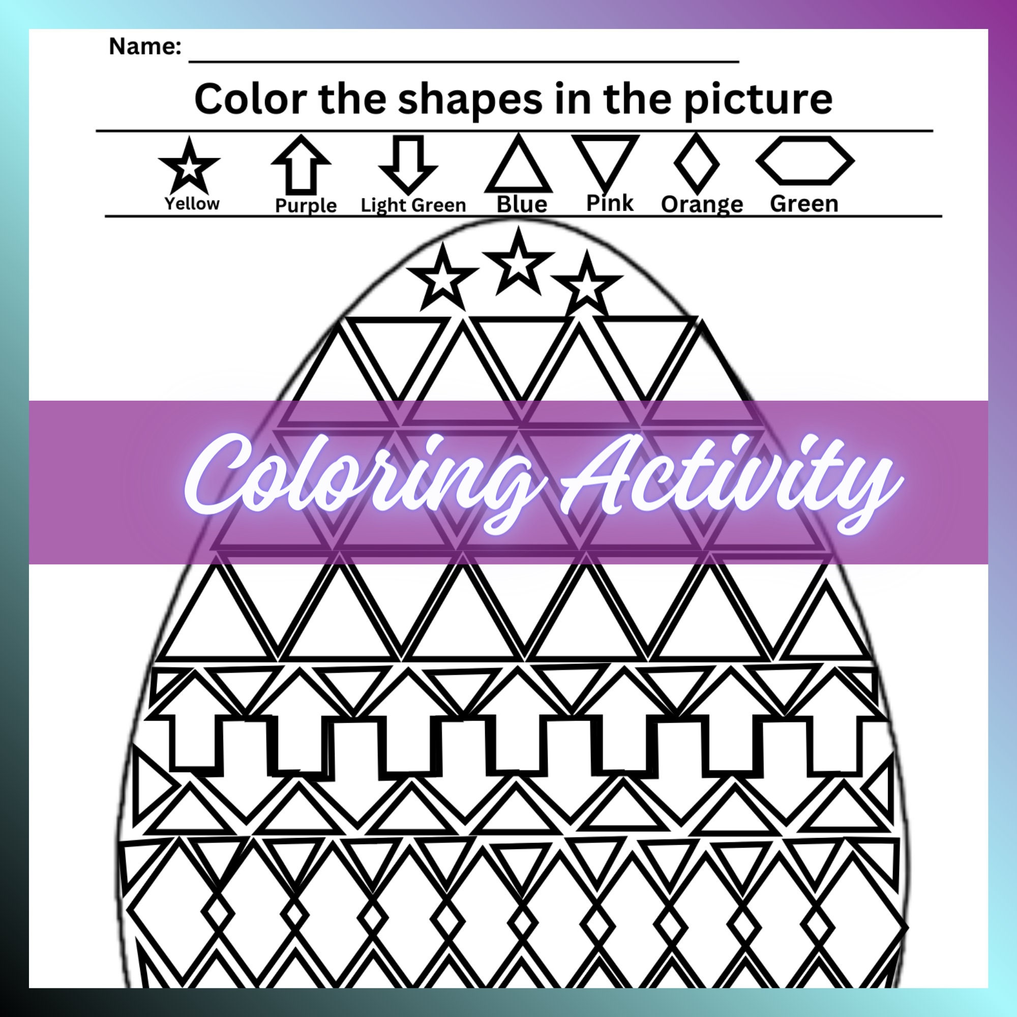Printable Easter Activities 3 Coloring Egg Cutouts 8x11.5 Instant ...