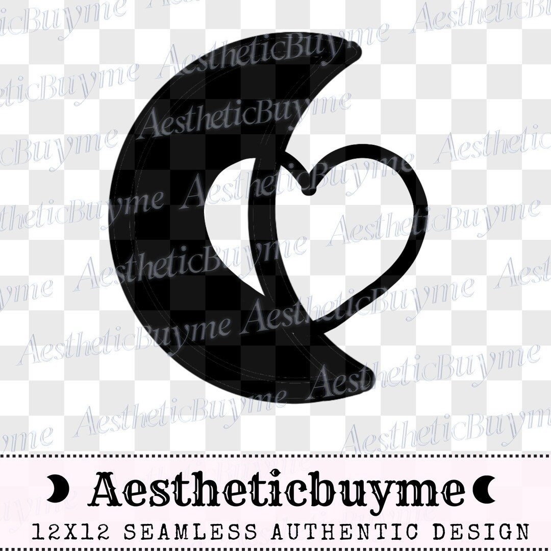 Crescent Moon & Heart SVG/PNG TRANSPARENT Background • Easy Digital ...