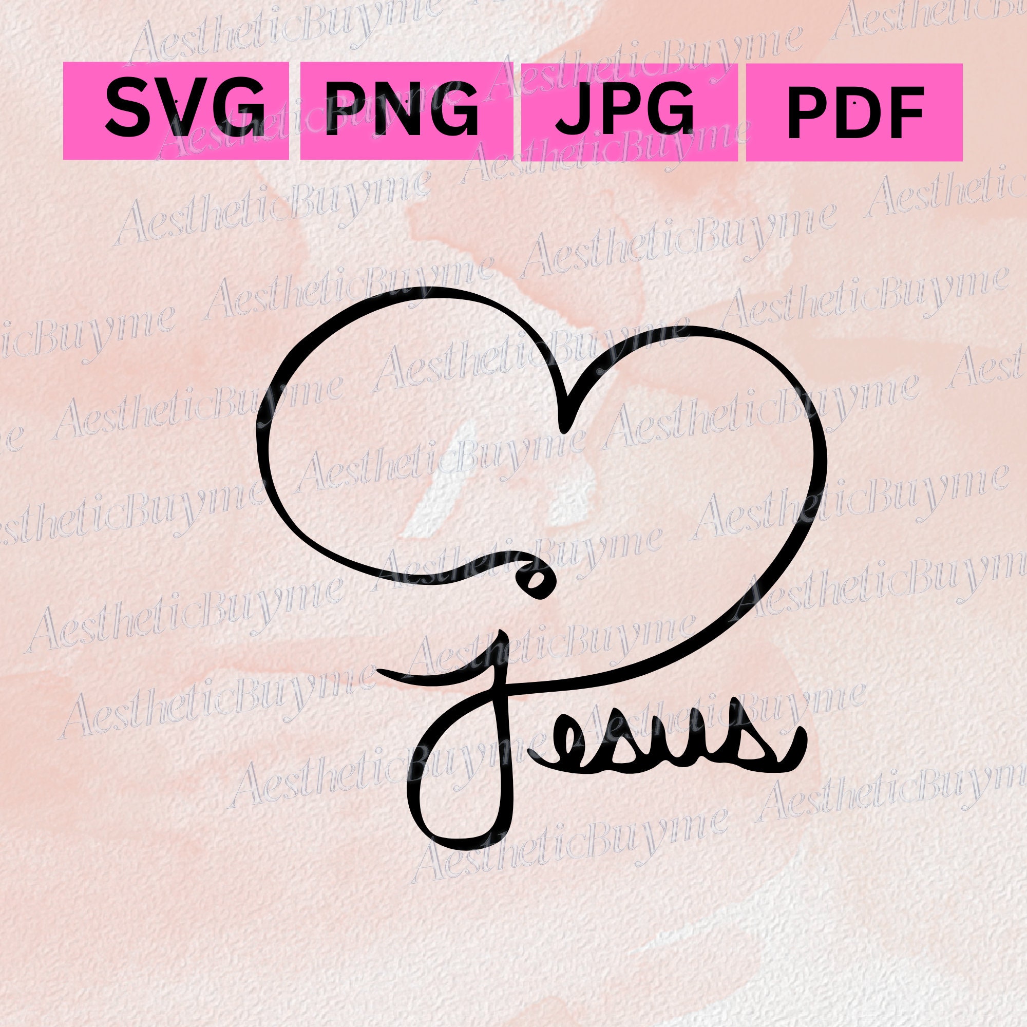 Heart With Jesus SVG/PNG TRANSPARENT Background • Easy Digital Download ...