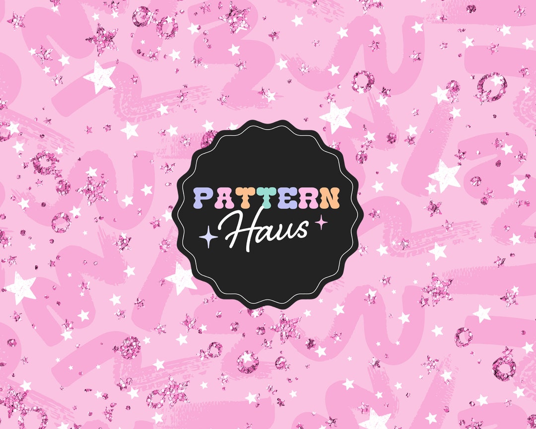 Trendy Stars Seamless Repeating Pattern, Glitter Stars Pattern, Pink ...