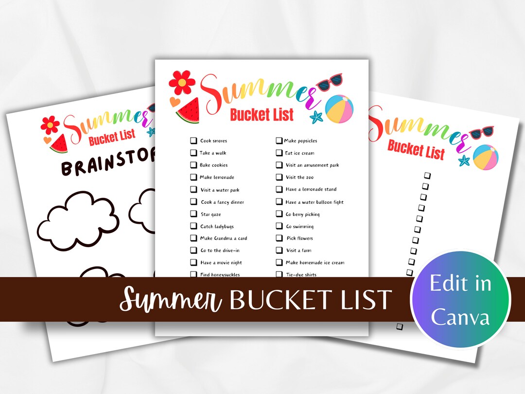 Summer Bucket List, Family Checklist, Family Summer Schedule, Kid's ...