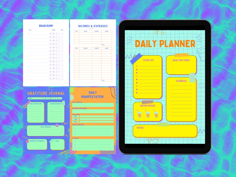 90s Retro ADHD Planner Digital Printable Organizer Daily - Etsy