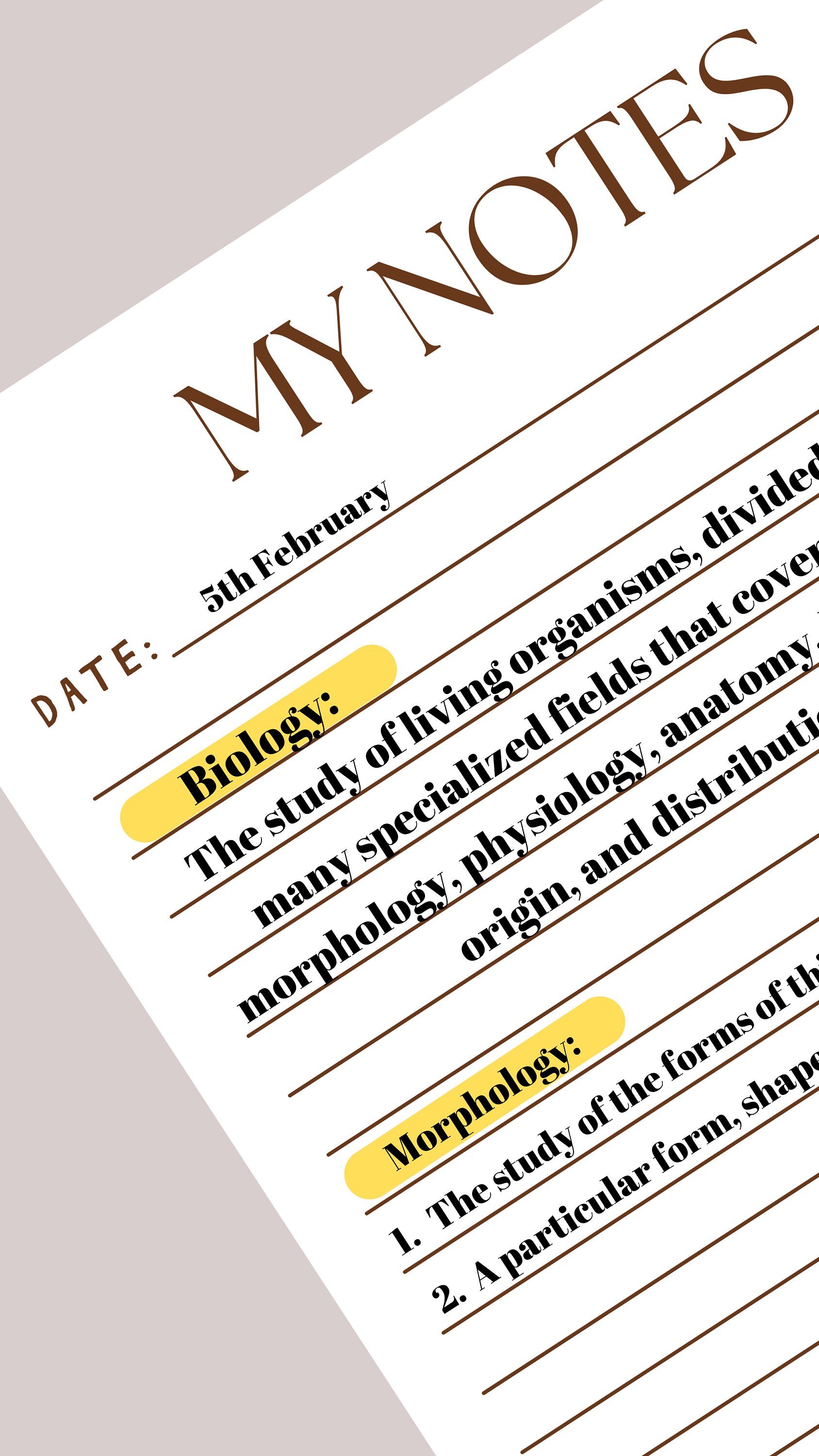 Notes Page Printable Lined Notes Template Note Taking Writing Paper ...