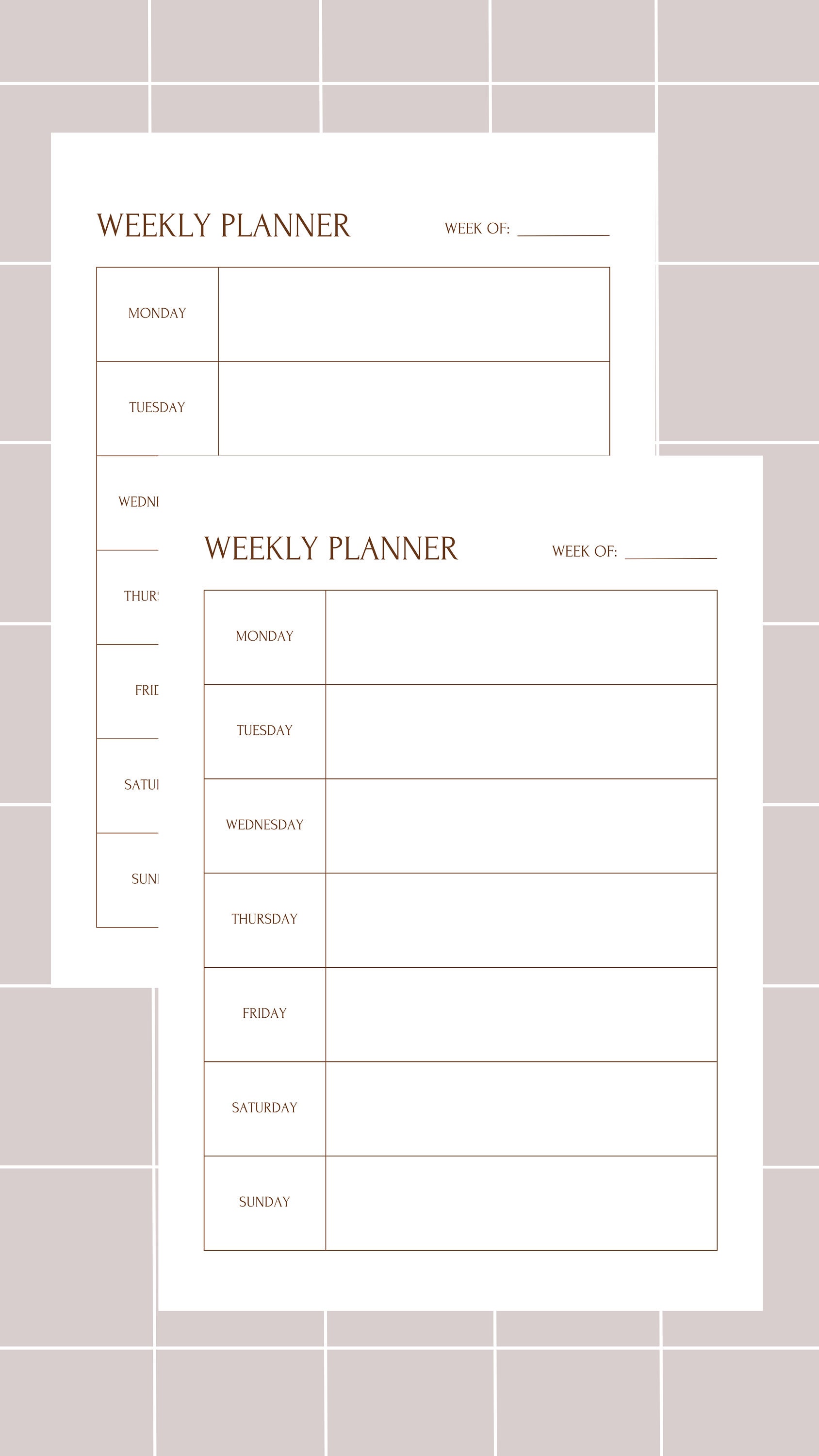 Weekly Planner Printable Landscape Weekly Schedule Digital - Etsy