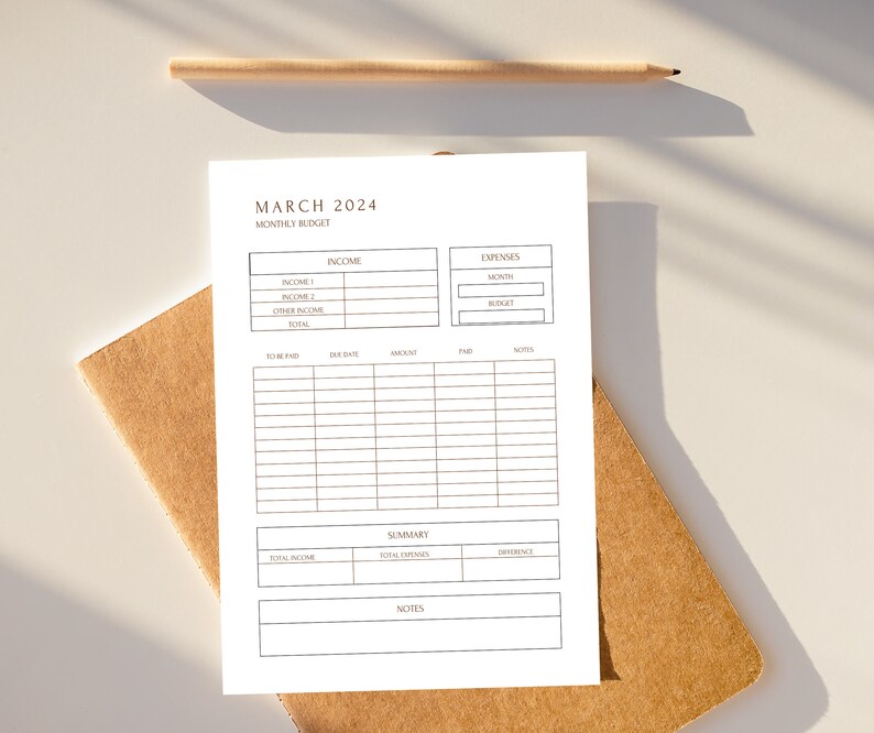 Budget Planner 12 Months Printable Finance Planner Monthly Budget ...
