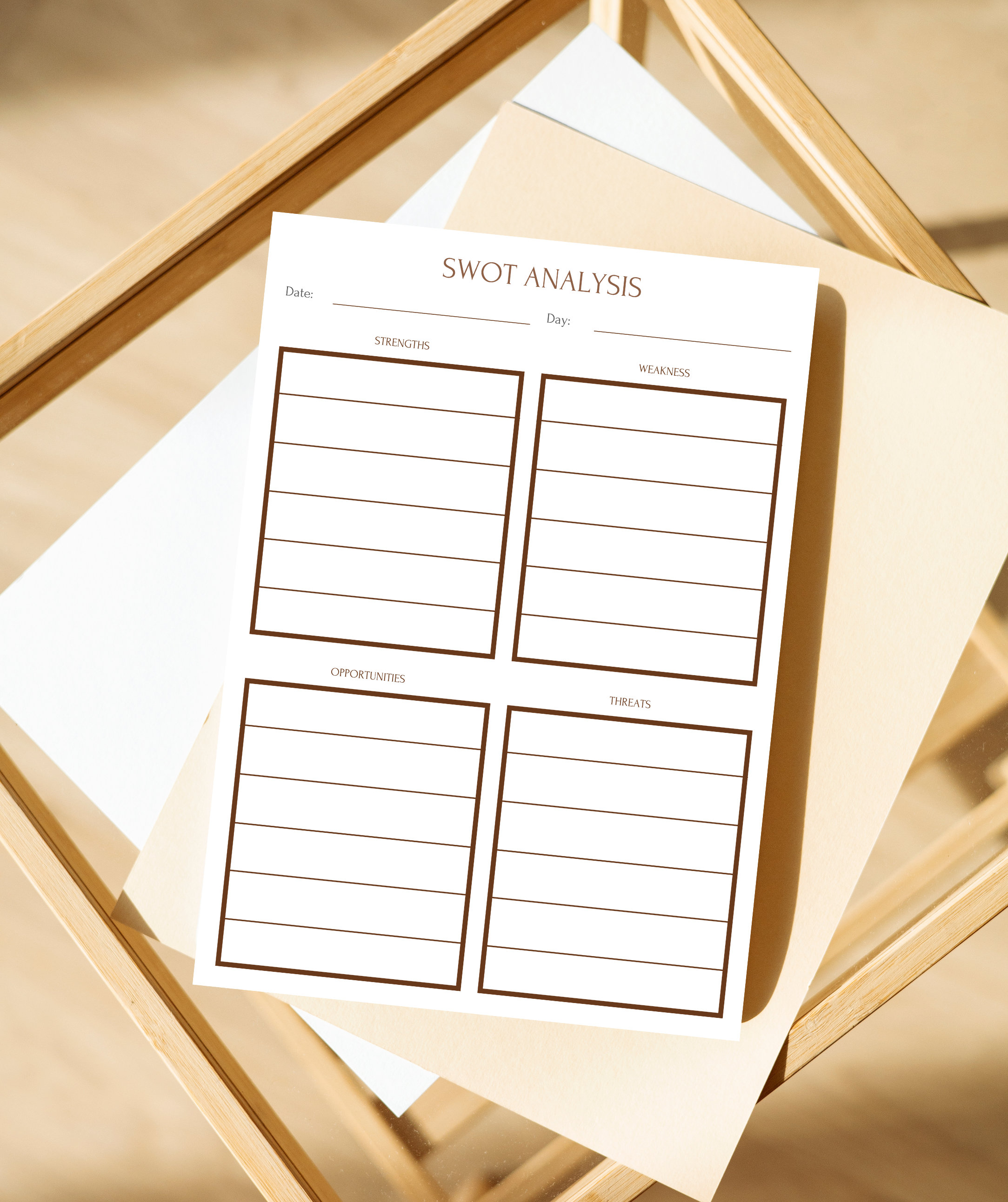 Digital Swot Template Swot Chart Swot Plan Swot Printable - Etsy