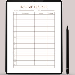Income Tracker Printable Template Income Log Digital Planner Income ...