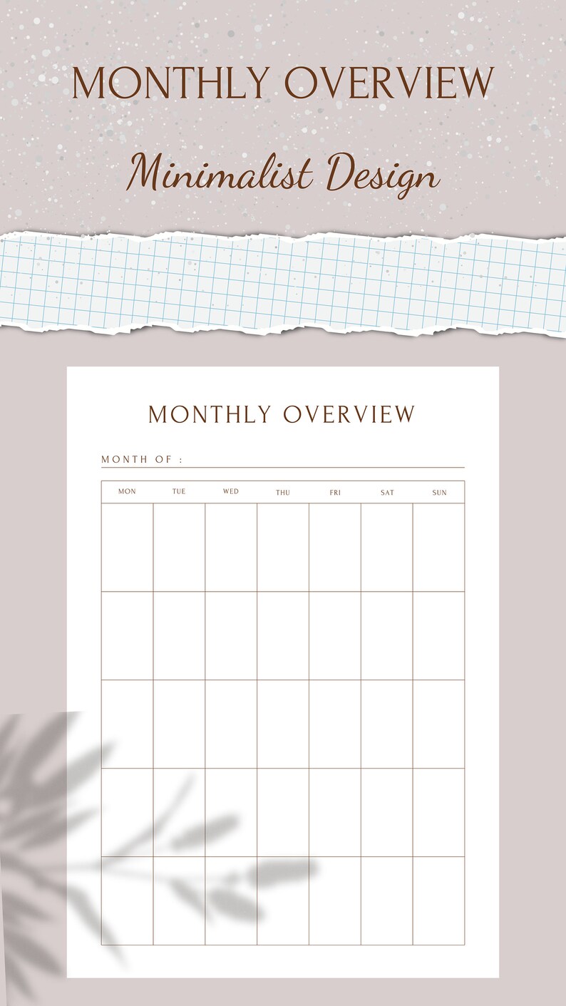 Monthly Planner ADHD, Monthly Planner Simple, Printable Monthly Planner ...