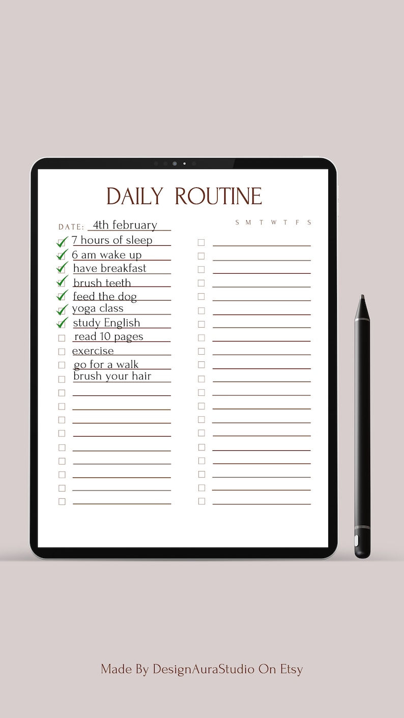 Daily Routine Planner Daily Routine Printable Template - Etsy