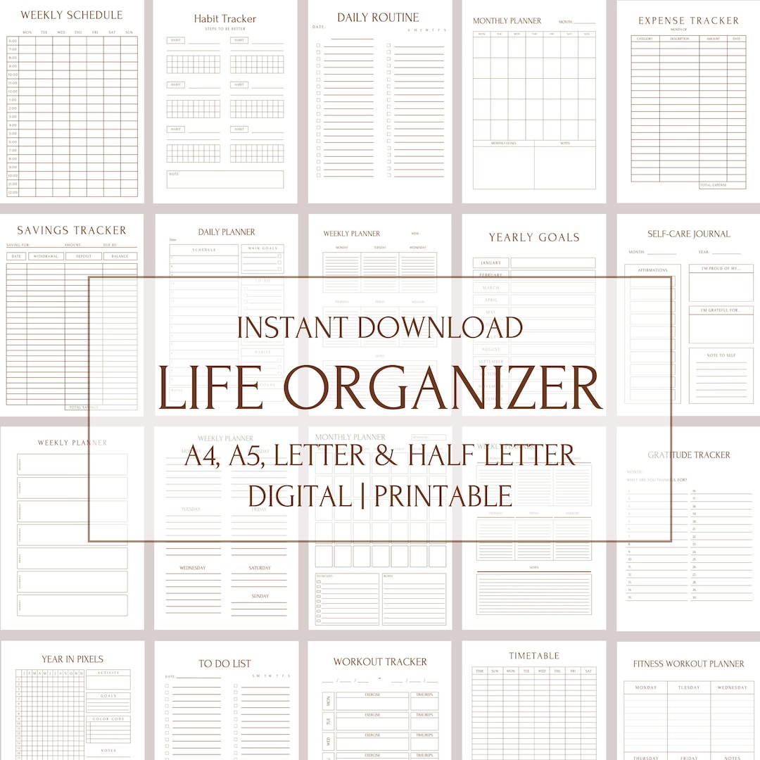 Digital Life Planner Bundle, All in One Planner, ADHD Digital Planner ...