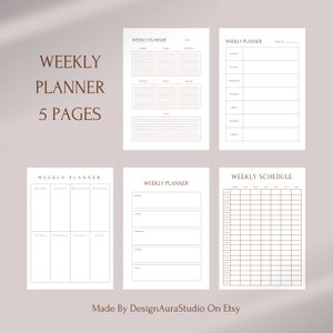 Daily, Weekly, Monthly & Yearly Planner Digital | Planner Set Printable ...