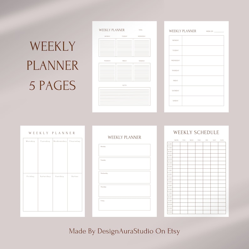 Daily, Weekly, Monthly & Yearly Planner Digital | Planner Set Printable ...