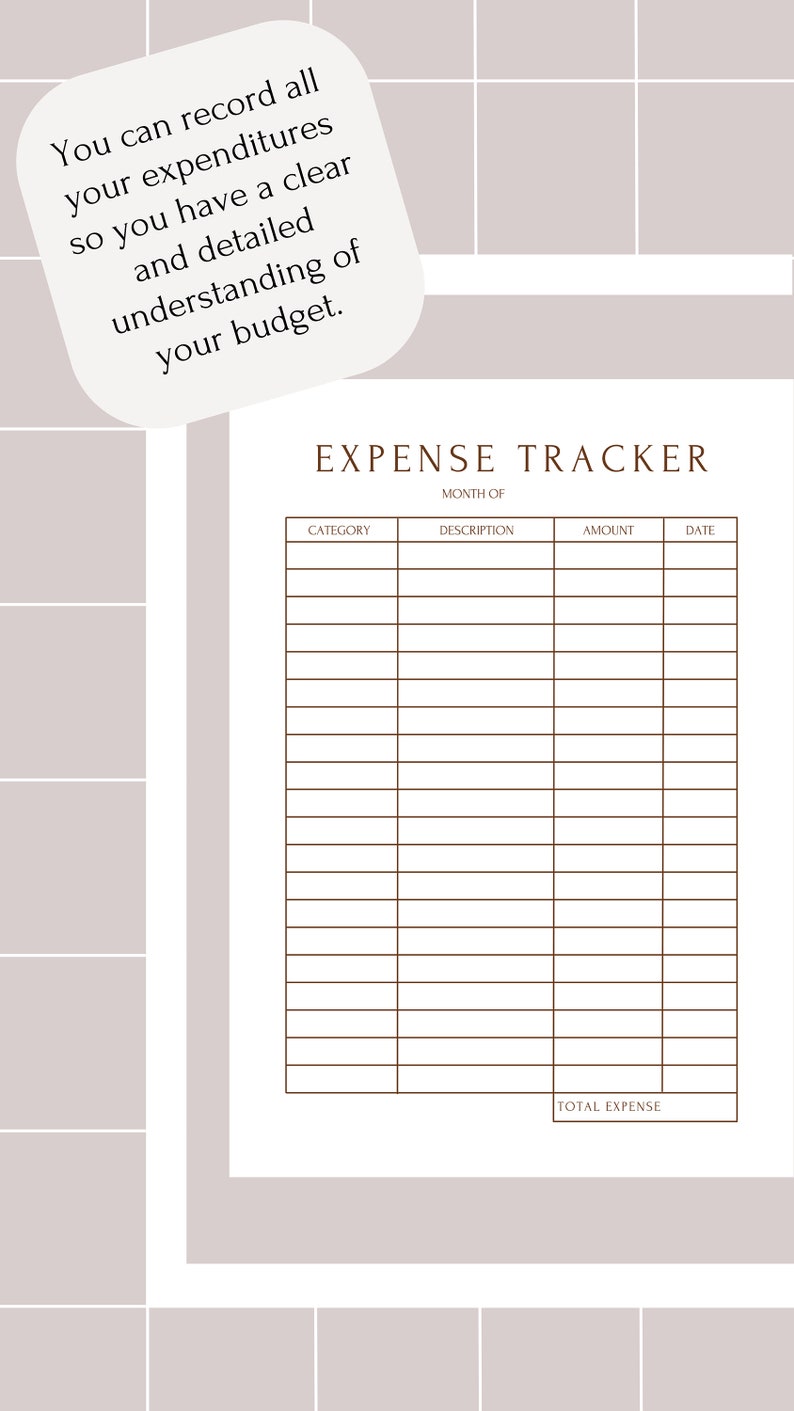 Expense Tracker Spending Tracker Money Tracker Financial Planner ...