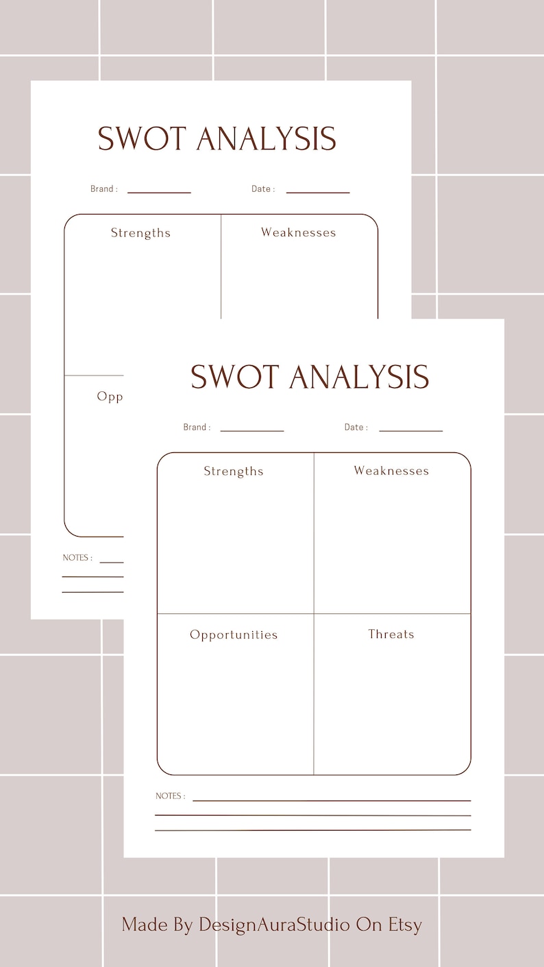 Digital Swot Template Swot Chart Swot Plan Swot Printable - Etsy