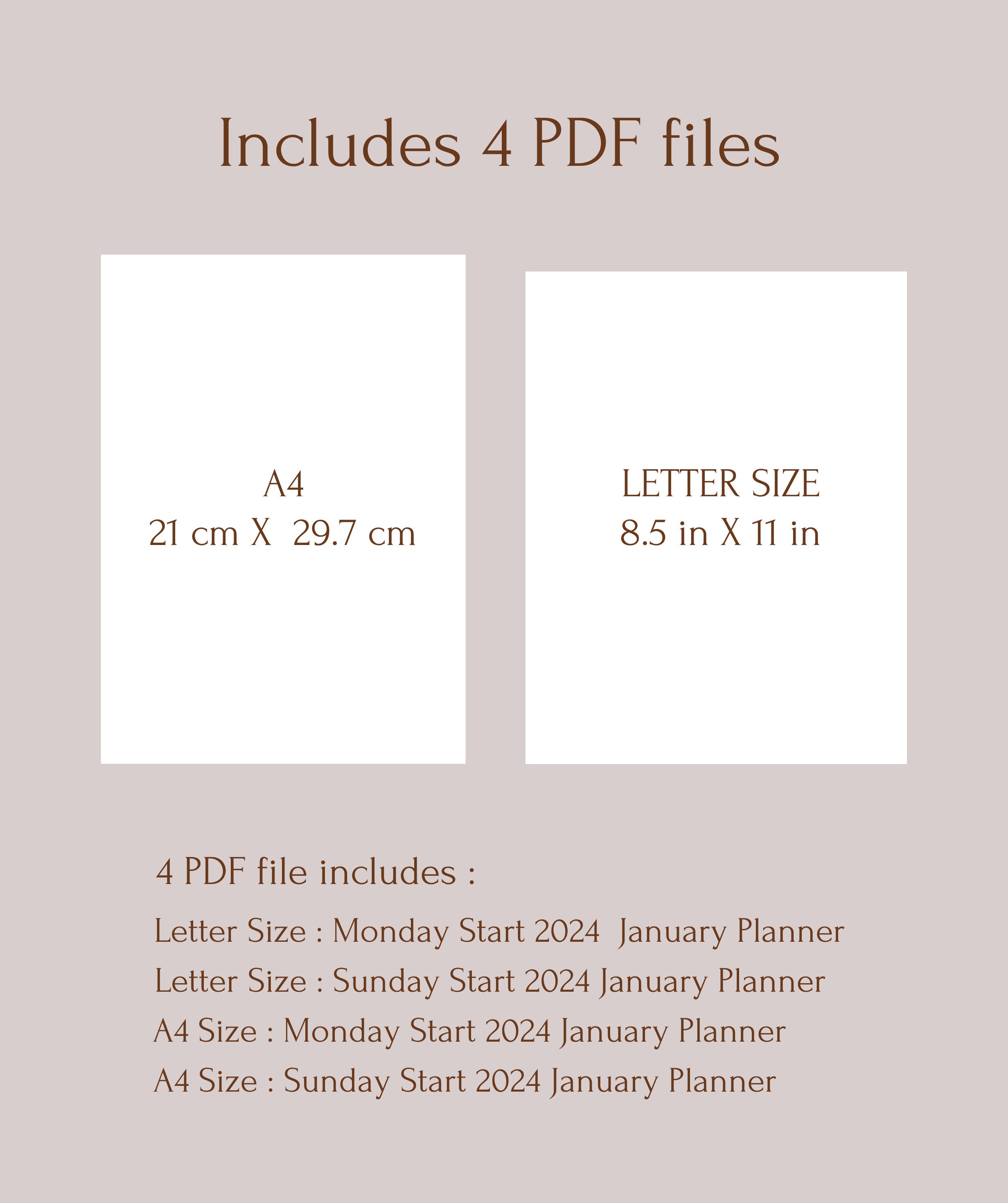 January 2024 Calendar Printable Digital January Planner Monthly ...