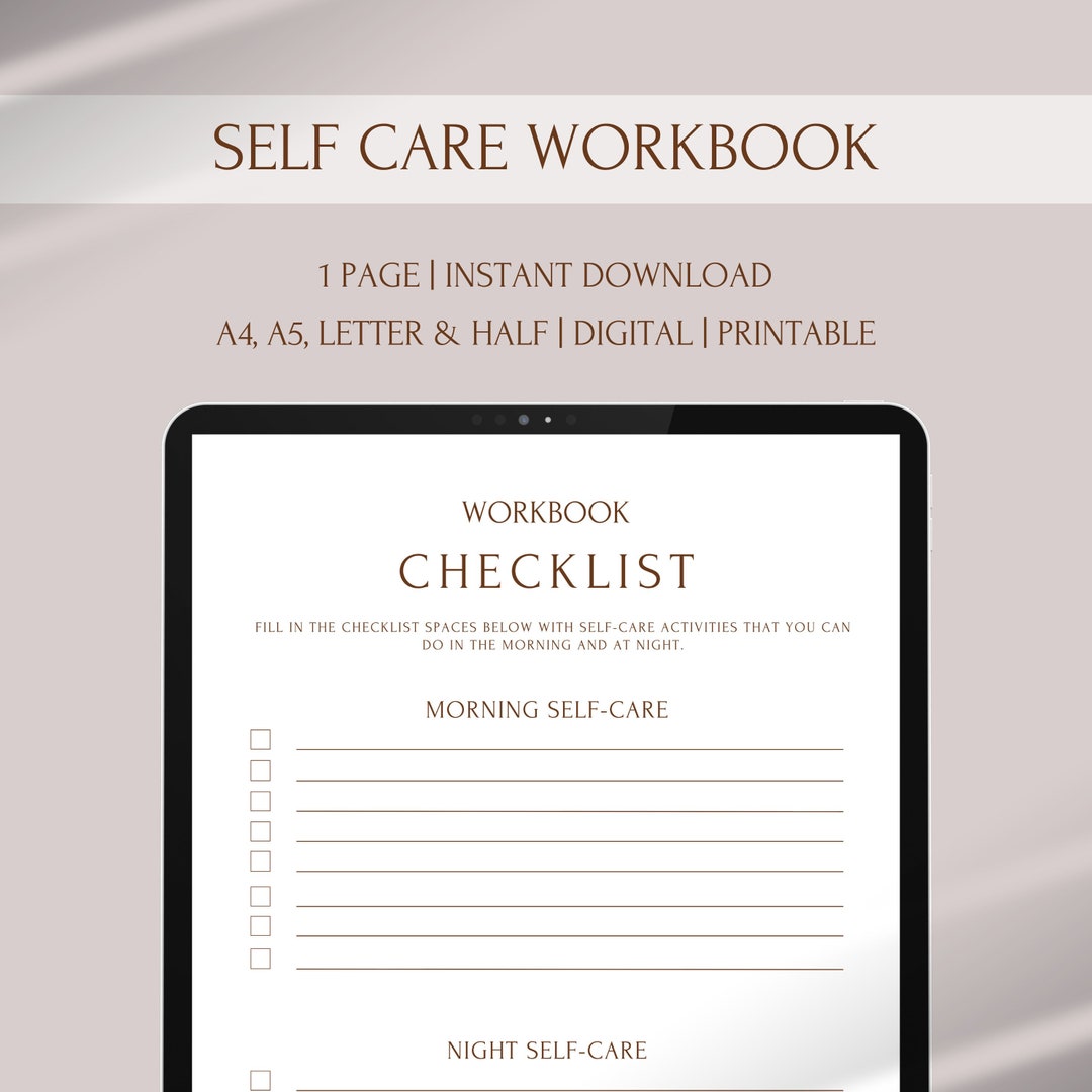 Printable Self Care Workbook, Digital Self Care Template, Self Care ...