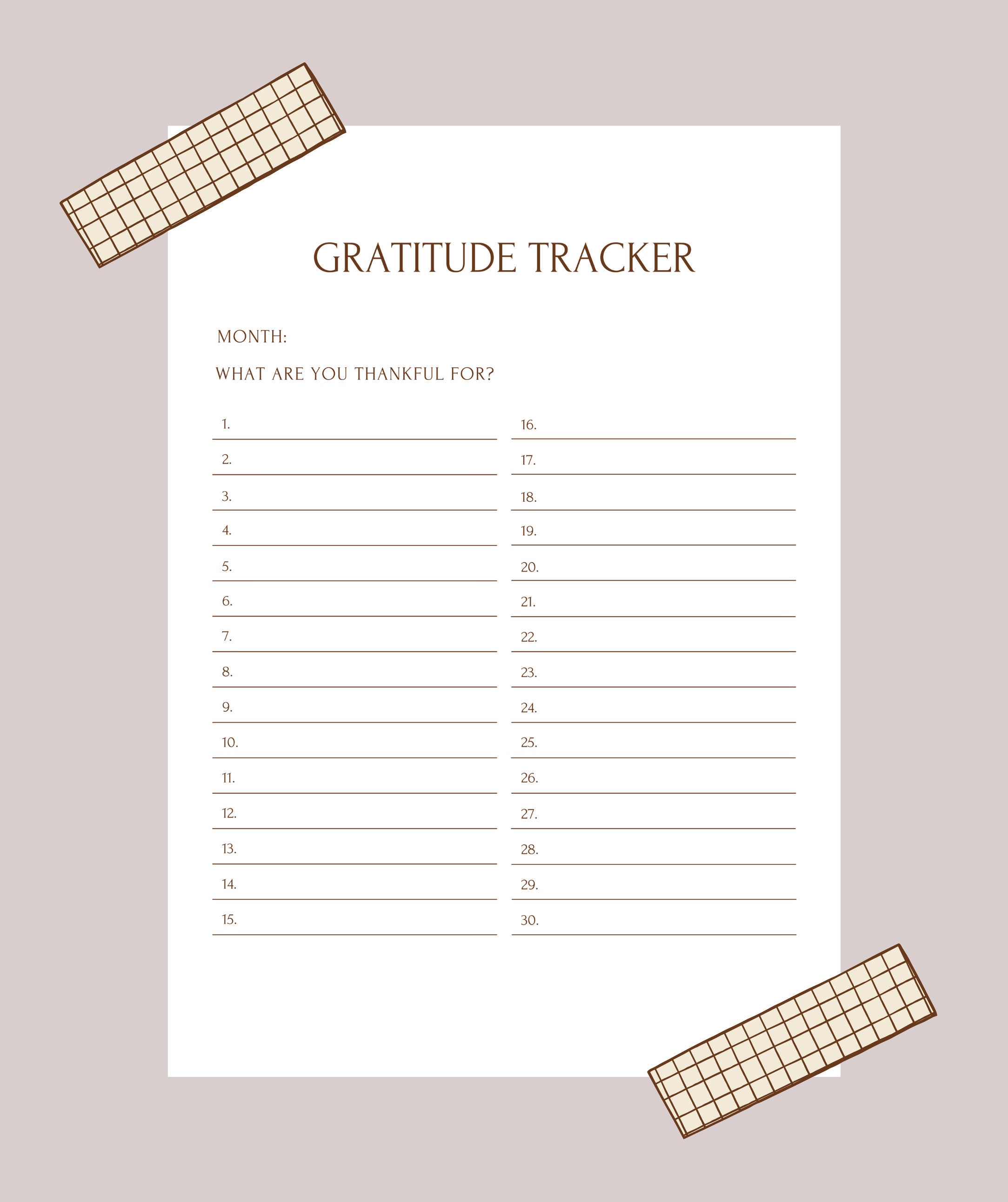 Gratitude Tracker Printable Landscape, Gratitude Journal Digital ...