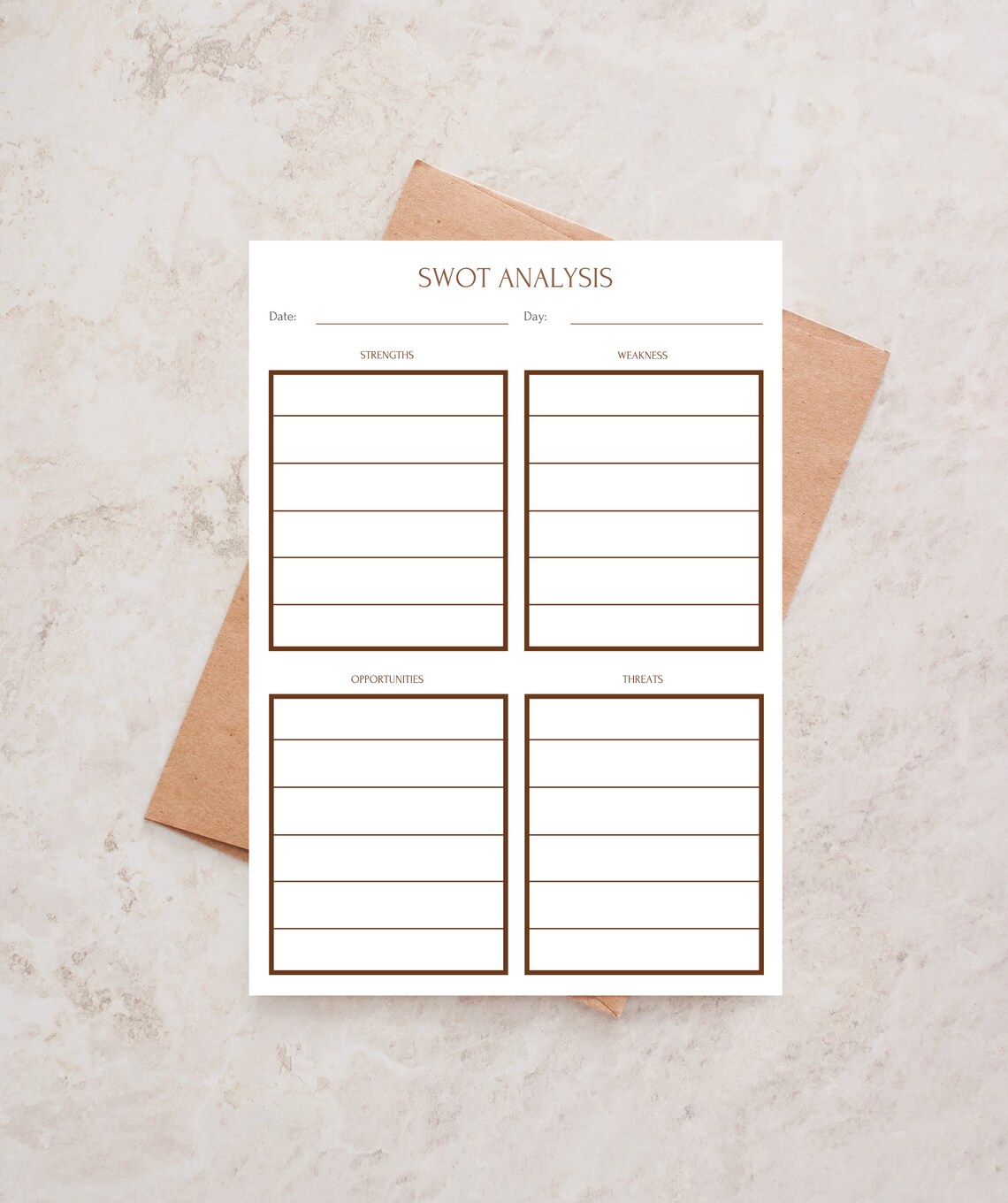Digital Swot Template Swot Chart Swot Plan Swot Printable - Etsy