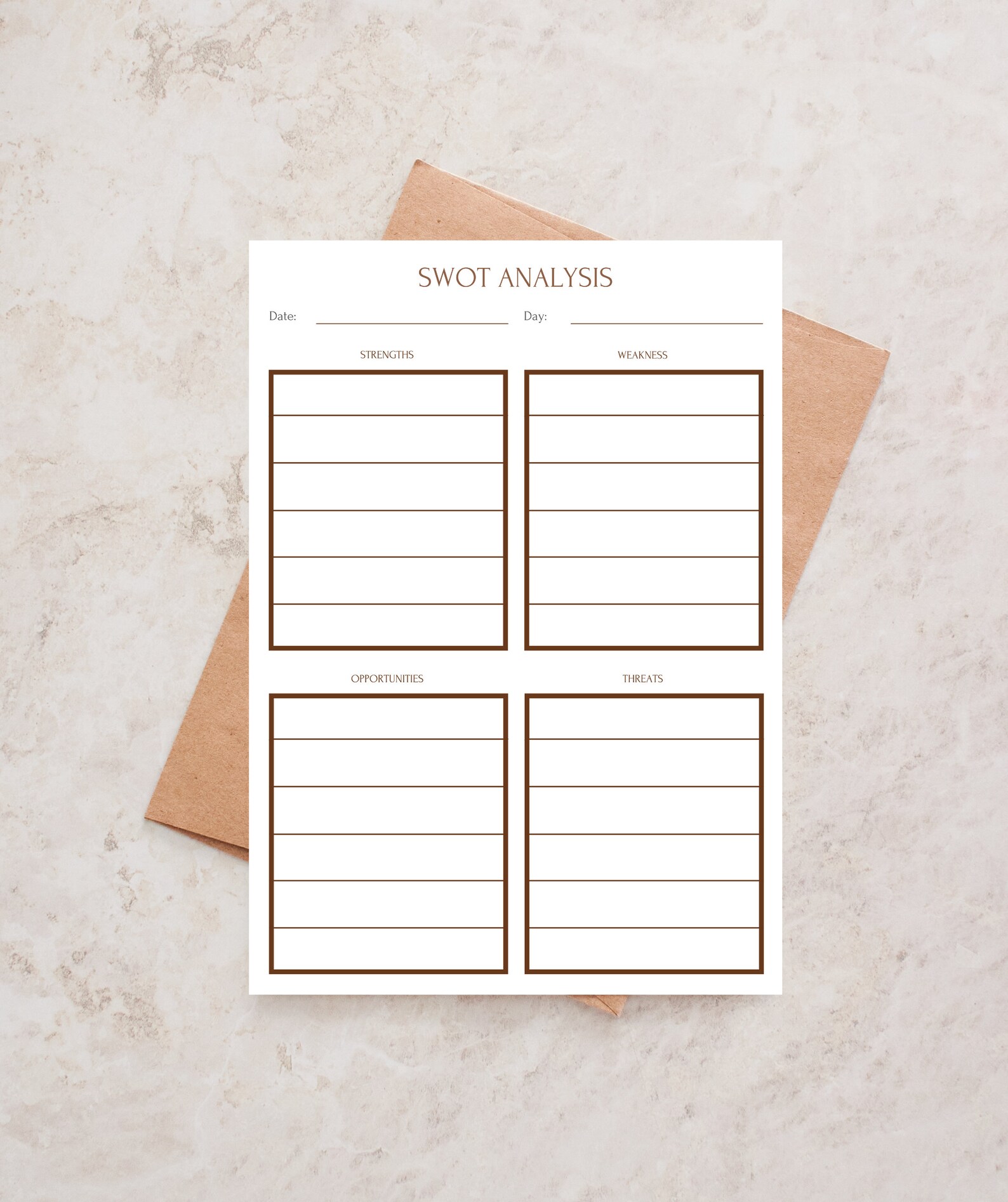 Digital Swot Template Swot Chart Swot Plan Swot Printable - Etsy